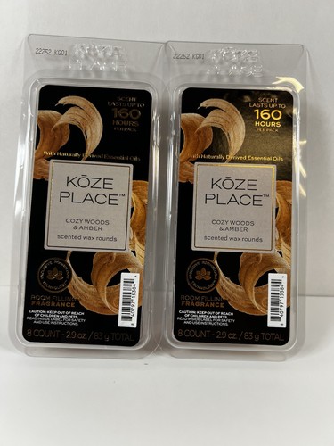 2x Koze Place Cozy Woods & Amber Wax Melts | 8 Per Pack 16 Total Home ...