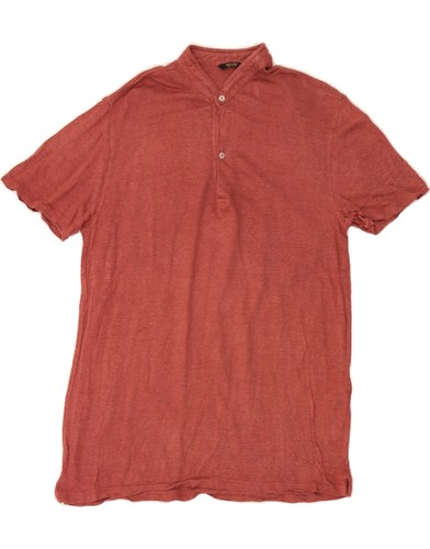 MASSIMO DUTTI Mens Polo Shirt Medium Red Linen CR63 | eBay UK