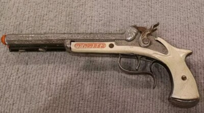 1950's Hubley Pirate Toy Pistol Double Barrel Cast Metal 9" Cap Gun | eBay