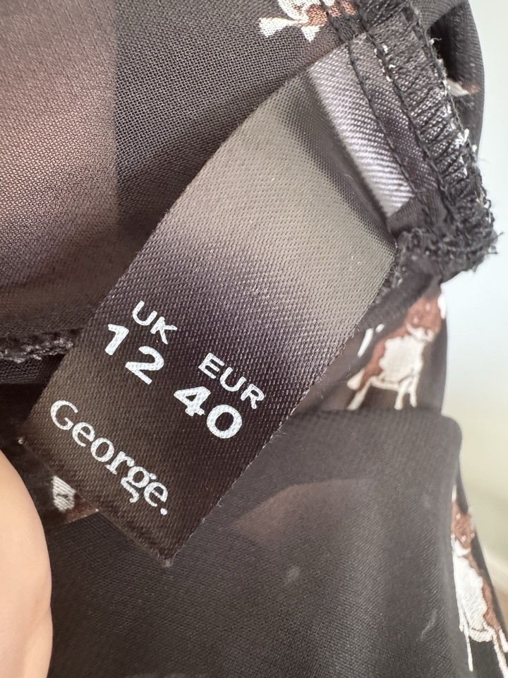 George ladies woman's sheer top with dog pattern size 12 | eBay UK