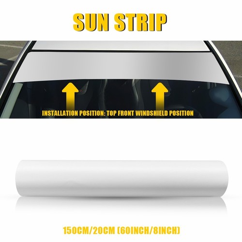 Universal Windshield Banner Matte White Vinyl Decal Sun Strip 60"x8" | eBay