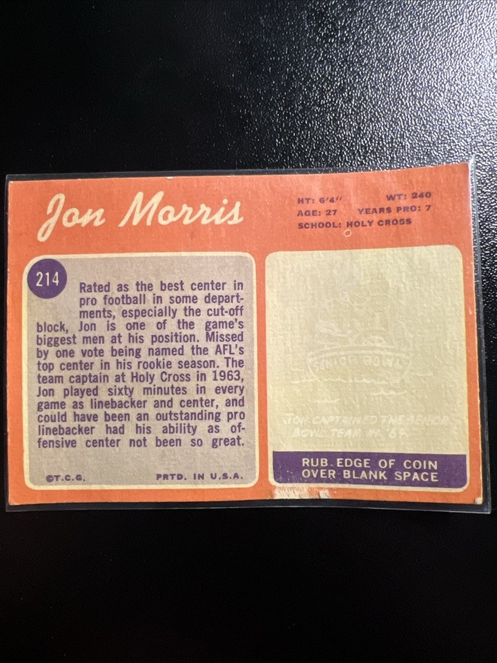 1970 Topps - Jon Morris #214 | eBay