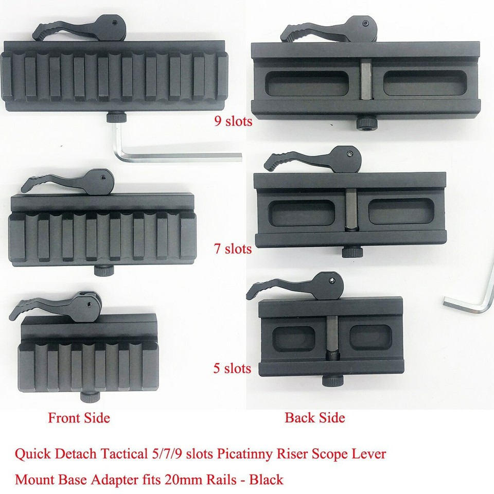 Quick Detach Tactical QD 5/7/9slot Picatinny Rail Scope Lever Mount ...