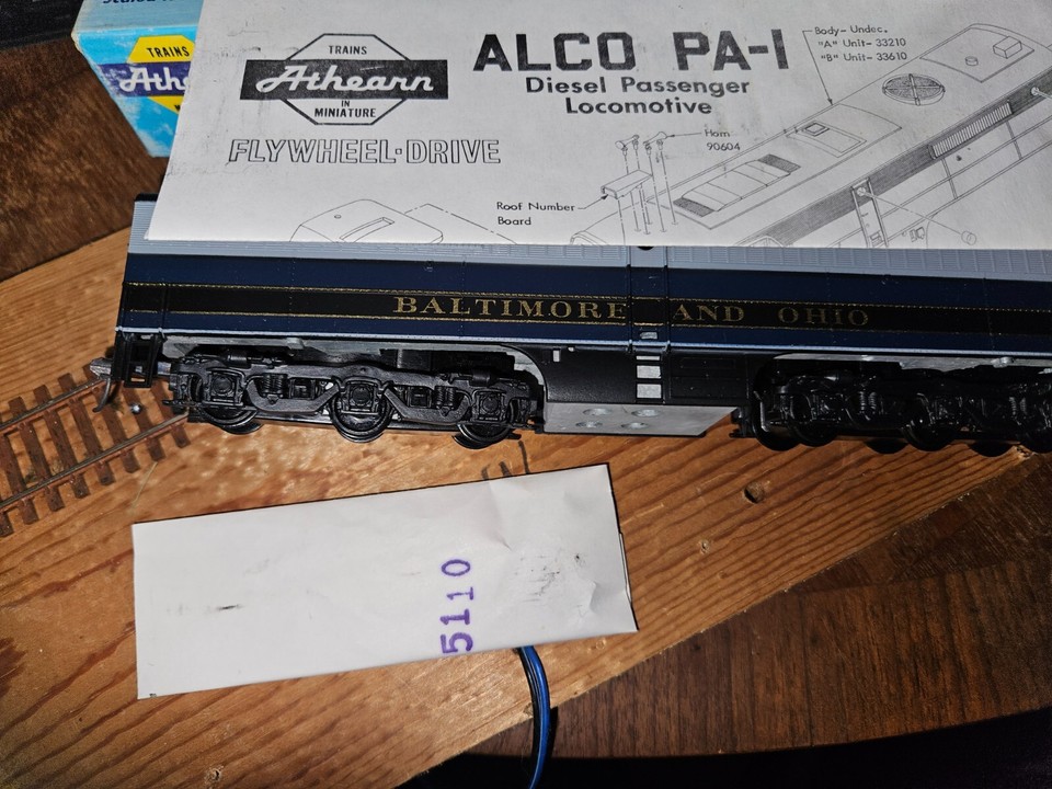 ATHEARN HO SCALE ALCO PA-1 DUMMY, BALTIMORE and OHIO, NOS | eBay