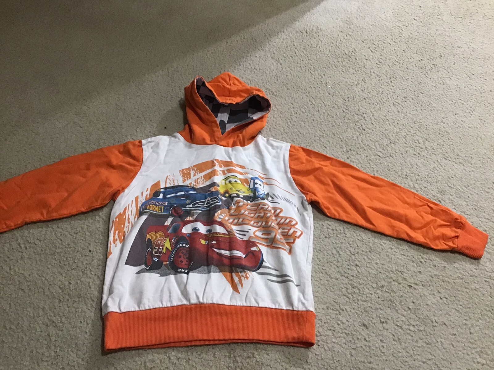 EUC Disney Pixar Cars Kids Boys Long Sleeve Hooded Jacket Sweater 140(6 ...