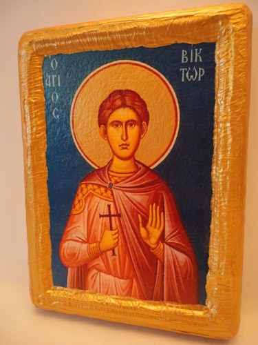 Saint Victor Biktor Viktor ΑΓΙΟΣ ΒΙΚΤΩΡ Ikona Byzantine Greek Orthodox ...