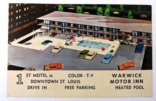 1960s Warwick Motor Drive Inn Motel Downtown Saint Louis Missouri VTG ...