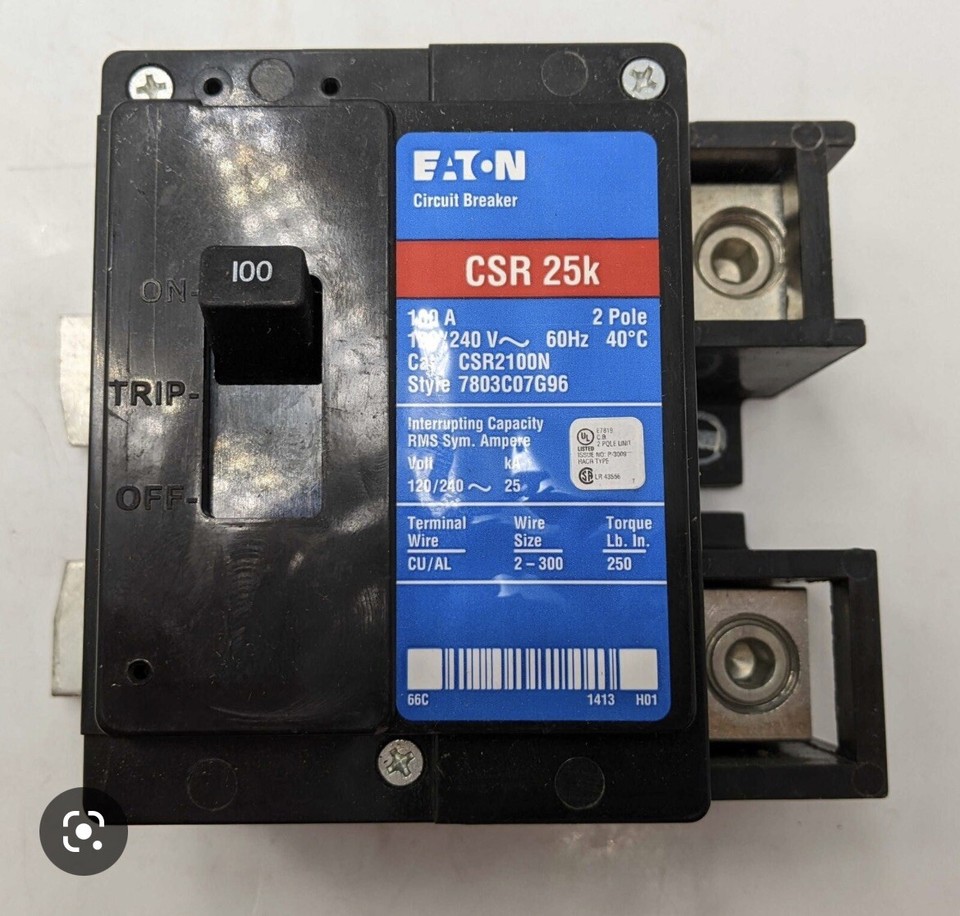 Eaton 100A 240V CSR2100N breaker, fits Enphase IQ System Controller, | eBay