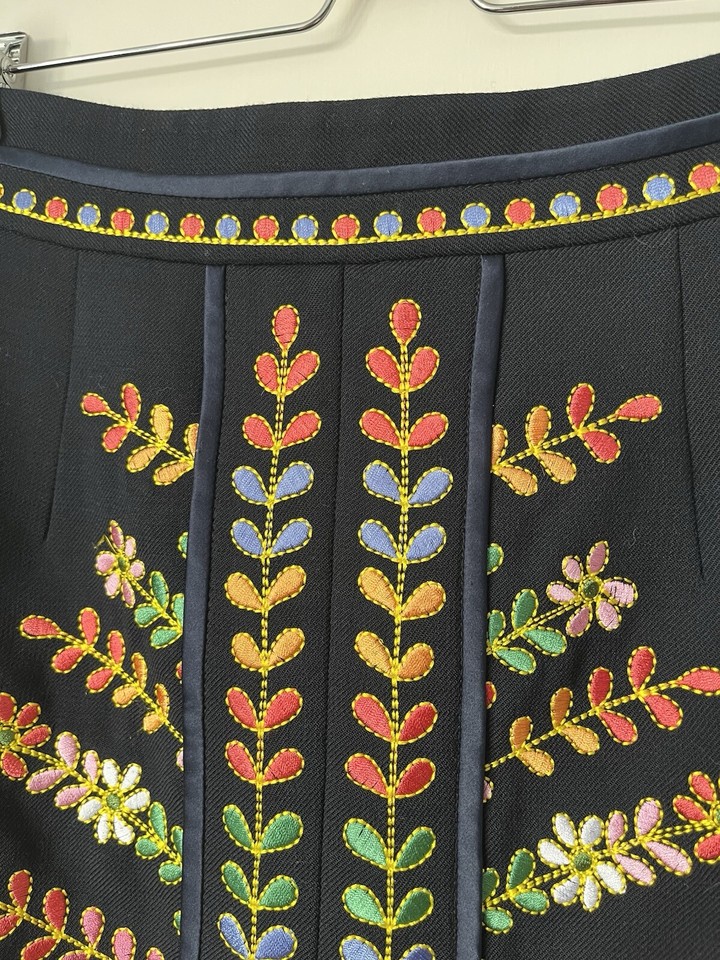 Boden Icons Rita midi Split Front pencil skirt, embroidered leaves size ...