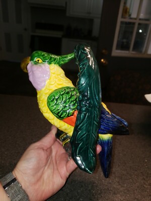 Vintage Maruhon Ware Ceramic Pottery Parrot Hanging Planter in EUC ...