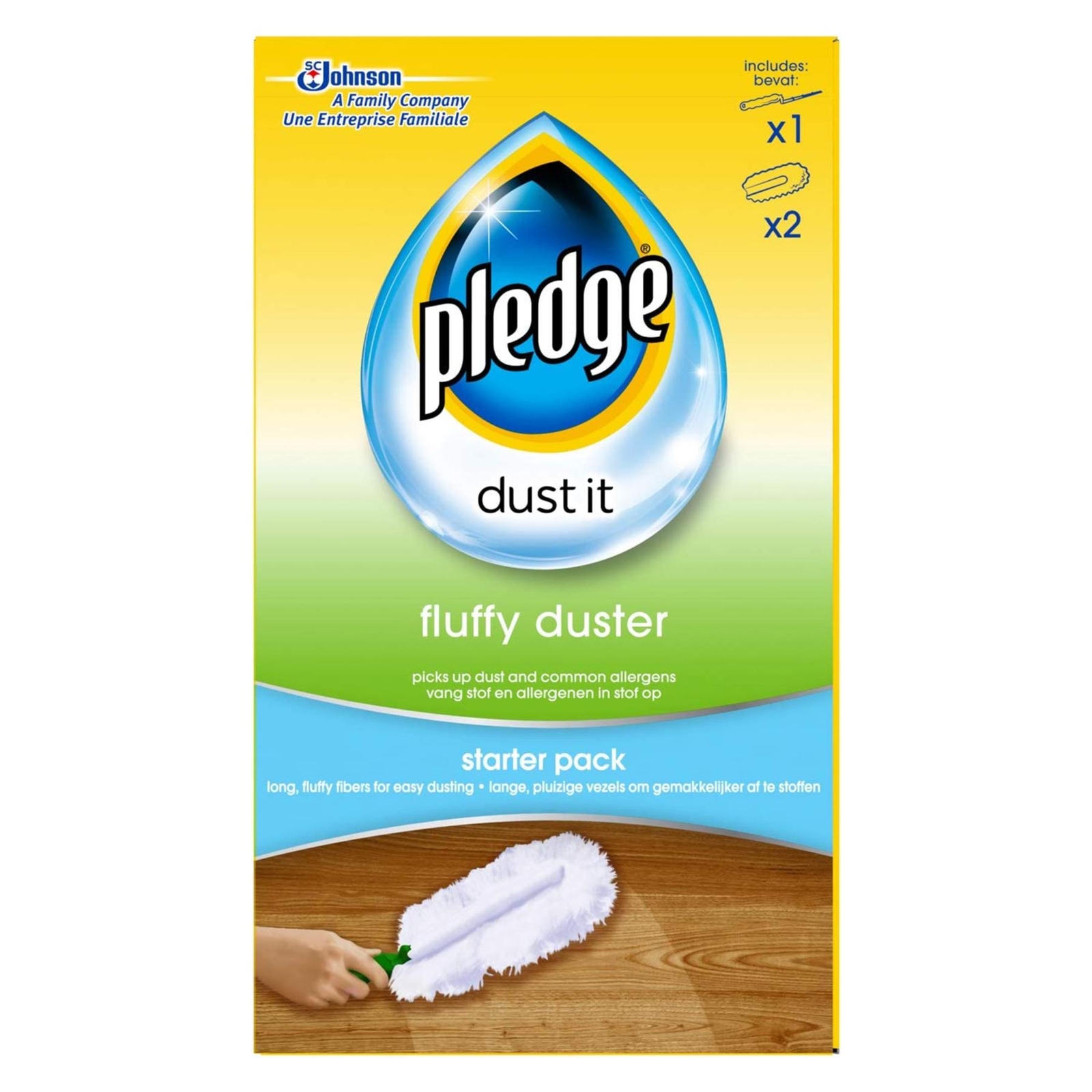 Pledge Fluffy Duster Starter Pack│Picks Up Dust│fluffy Fibers for Easy ...