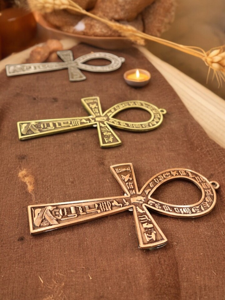 3 Egyptian Ankh Keys Of Life Hieroglyphics symbols Hand Carved. | eBay