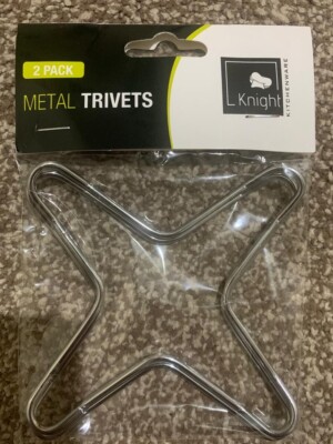 Metal Trivet Chrome Plated Stove Top Coffee maker 2 X Pot Stand Gas ...