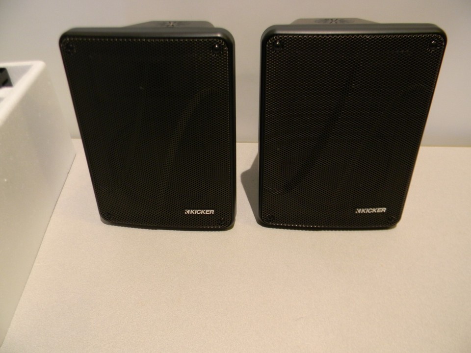 NEW PAIR KICKER KB 6000B WEATHERPROOF 150W SPEAKERS, Deck, Pool, Marine ...