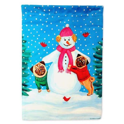 Snowman Pug Winter Snowman Flag Canvas House Size 28x40 Inches New | eBay