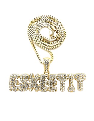 New ESKEETIT Pendant 24" Box, Rope, Cuban Chain Hip Hop Necklace XZ328 ...