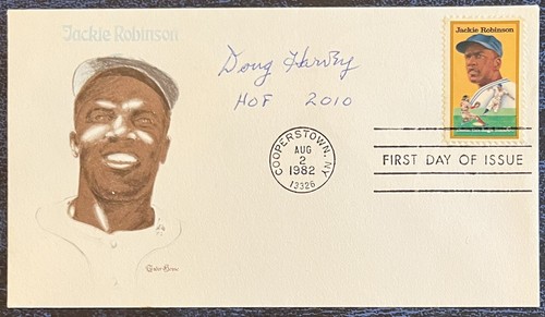 Doug Harvey "HOF 2010" Signed Jackie Robinson FDC Cachet HOF Umpire ...