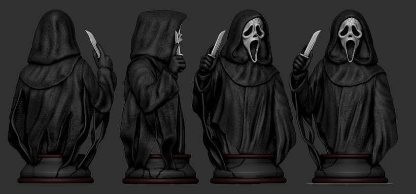 Ghostface Bust 10cm 12k resin – Scream Movie Horror Villain Collector’s ...