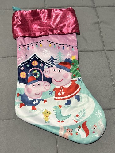Peppa Pig George Holiday Christmas Stocking Sock 7x 16” Cartoon ...