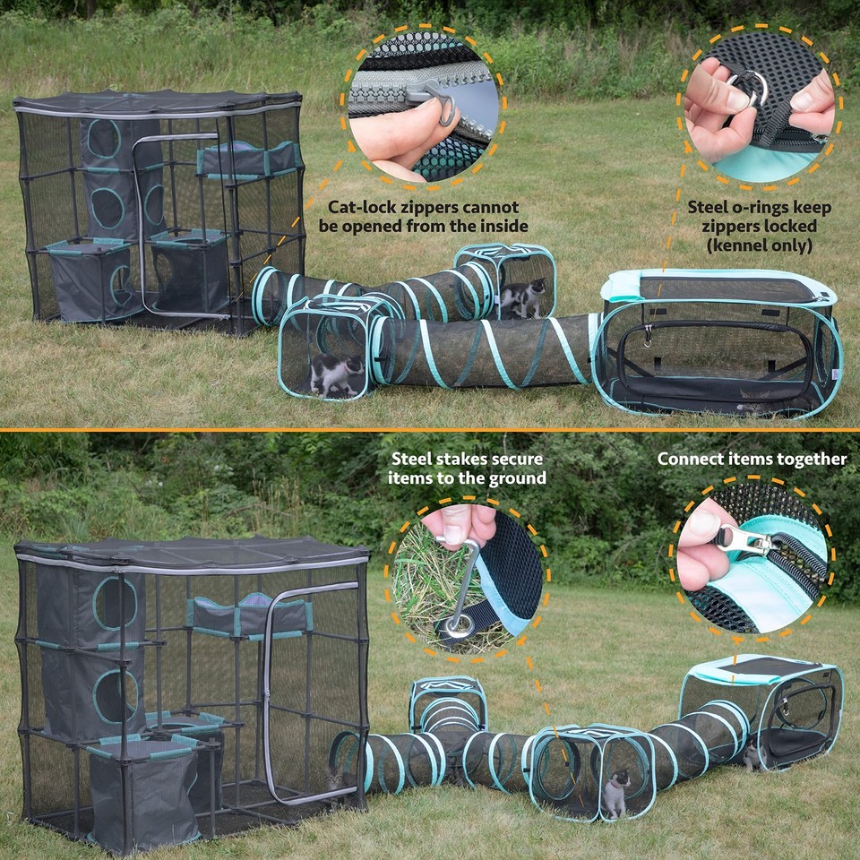Outdoor Catio Furniture and Play Kits for Cats, Outdoor Mega Kit | eBay