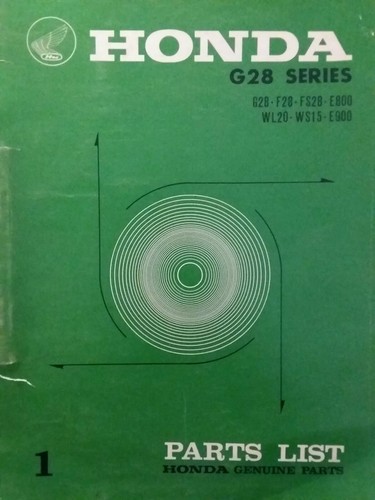 Honda F28 FS28 Tiller G28 Engine WL20 Pump WS15 E900 E800 Generator ...