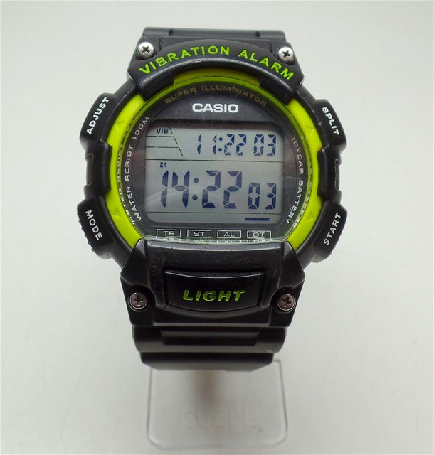 Casio 3446 Men's Illuminator Digital 100m Quartz Resin Black Sport ...
