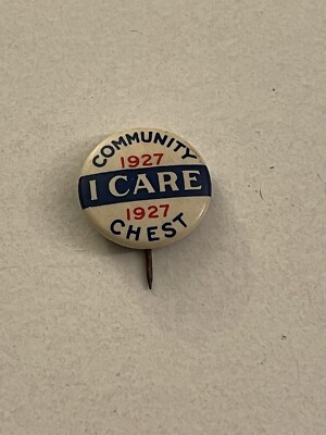 Vintage Community Chest I Care 1927 Pin Button Pinback PB5J | eBay