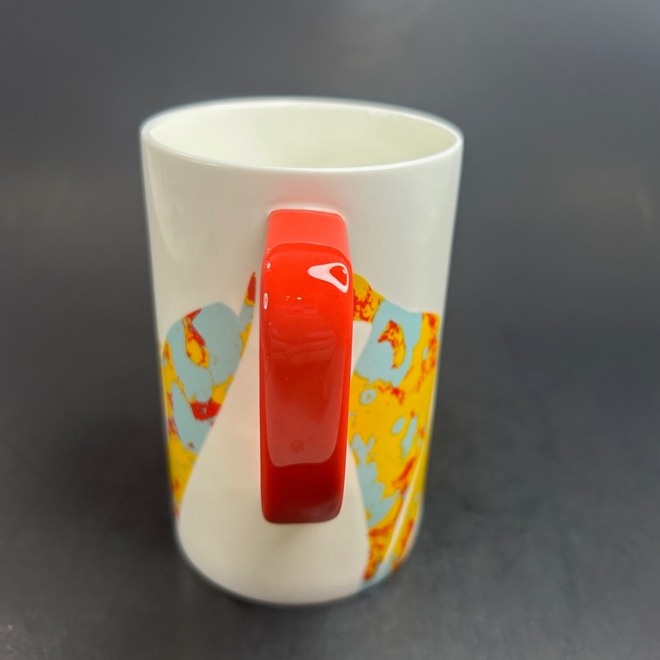 Teavana Bone China Coffee Mug in Blue Yellow Red Floral Print 14 oz ...