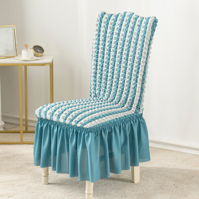 Ruffled Elastic Chair Cover Stripe Seat Case Stretch Stool Protector ...