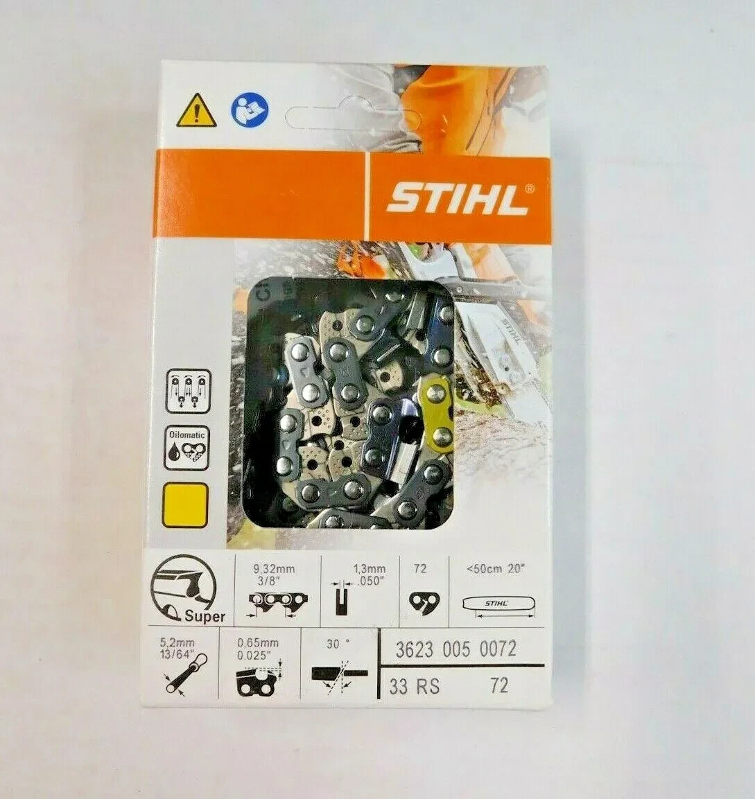 STIHL OEM #3623 005 0072 20" CHAIN MS361 MS362 33RS .050" 3/8" 72T ...