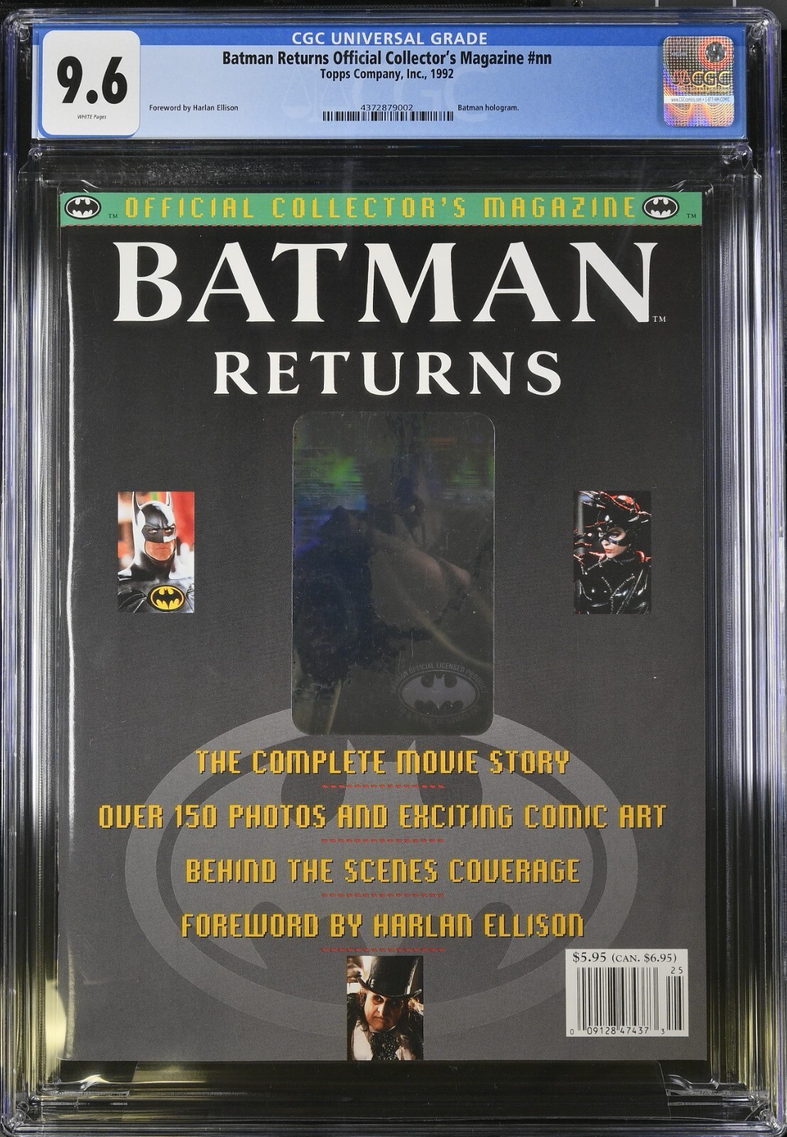 1992 TOPPS BATMAN RETURNS OFFICIAL COLLECTOR'S MAGAZINE #NN CGC 9.6 ...