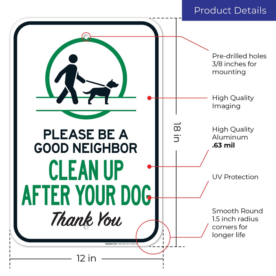 Clean Up After Your Dog Sign, Be A Good Neighbor Sign, | eBay