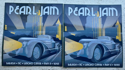 2 EACH PEARL JAM 2025 CONCERT EVENT RALEIGH NIGHT 1 STICKER 05/11/2025 ...