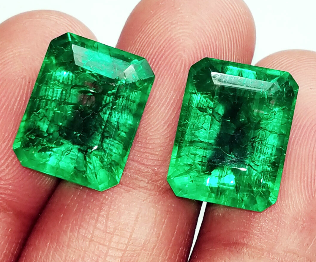 Natural Emerald Loose Gemstone Emerald Cut Certified 8 to 10 Ct Pair ...