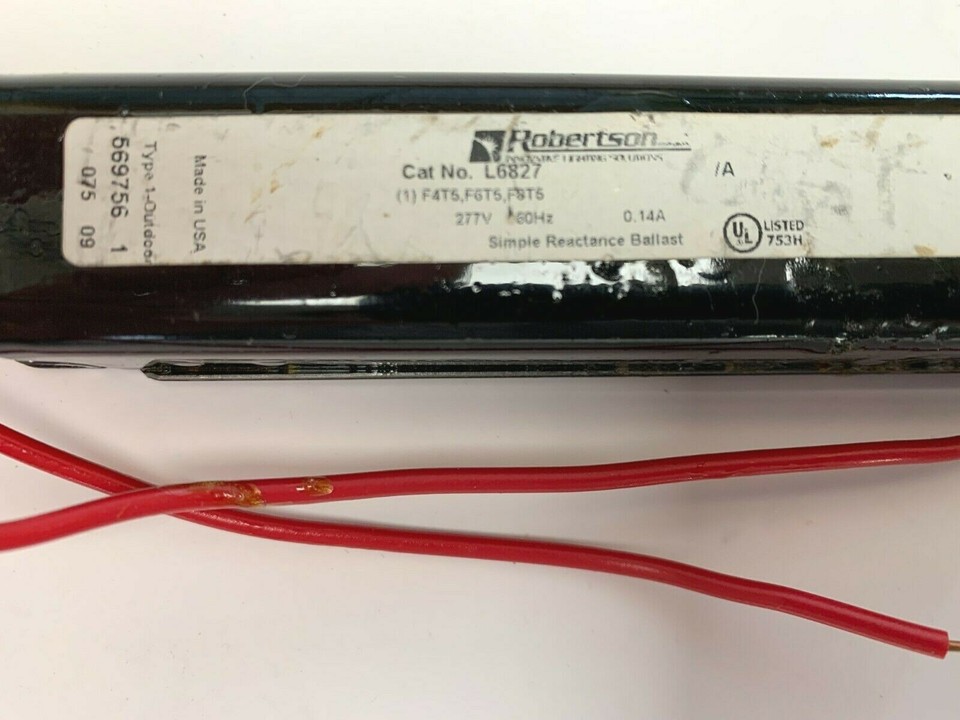 Robertson F4T5, F6T5, F8T5 Simple Reactance Ballast L6827 - New (0147 ...