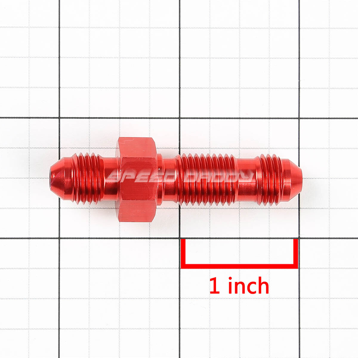 4AN AN-4 7/16 MALE THREAD STRAIGHT BULKHEAD FLARE RED ALUMINUM FINISH ...