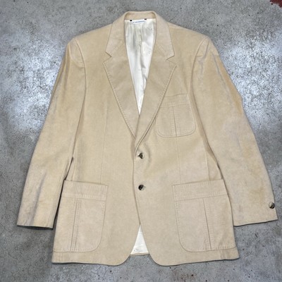 Vintage Suede Leather Beige Blazer Sports Coat Made USA 42R / 42L 42 ...