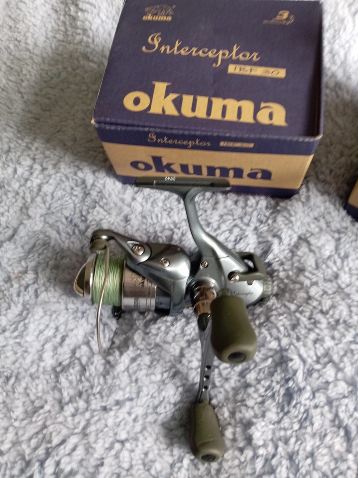 Pair of Okuma Interceptor IBF 30 Baitrunner Reels - Twin Handle | eBay UK