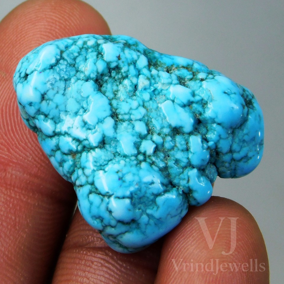 45.50 Ct Natural Botryoidal Blue Turquoise Druzy Nugget Collector ...