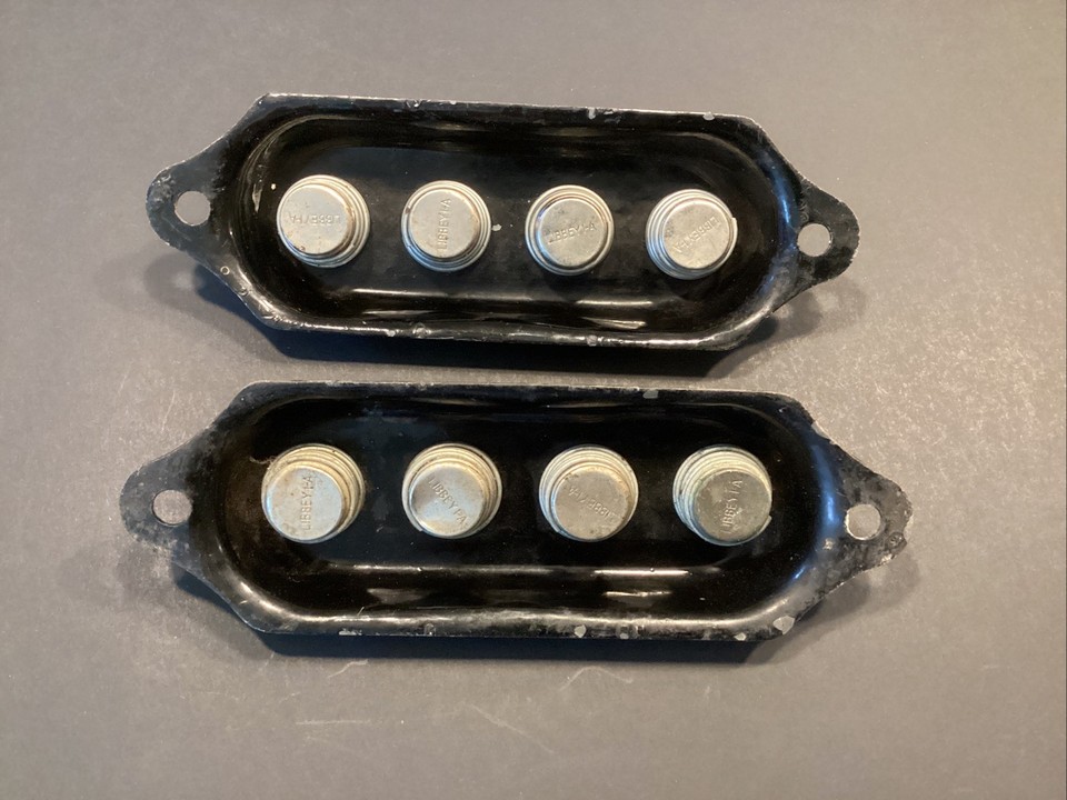 2 Glass Cat Eye Rail Road Bridge Sign Reflectors Libbey 1-A Free Ship ...