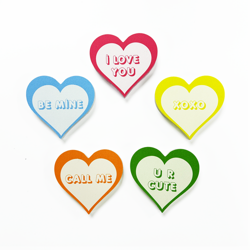 Valentine’s Day Conversation Hearts Set of 5, Cute Heart Decorations ...