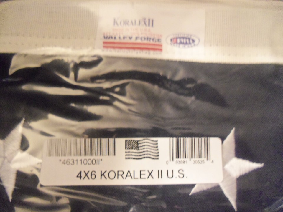 Commercial Grade- Valley Forge American Flag 4'x6' sewn Koralex II ...