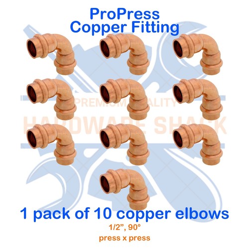 10 PCS: 1/2" ProPress Copper 90° Elbow, PxP, Press Plumbing Fitting | eBay