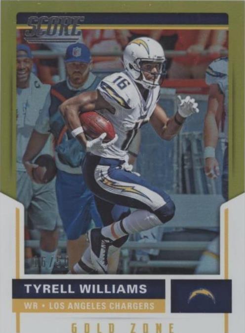 2017 Score - Tyrell Williams #4 Gold Zone /50 for sale online | eBay