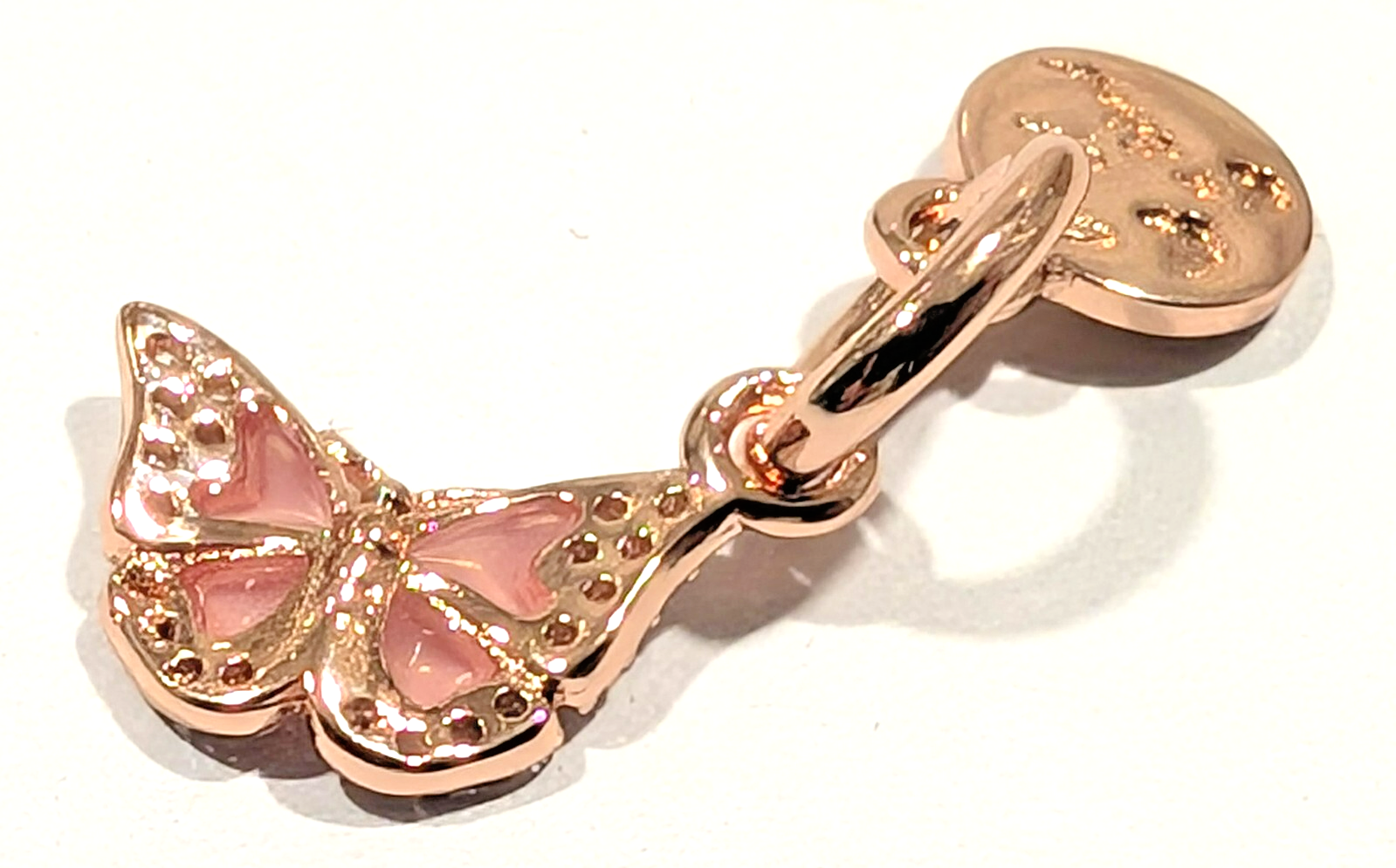 Authentic Pandora Charm, ROSE Pink Butterfly & Quote Double Dangle ...