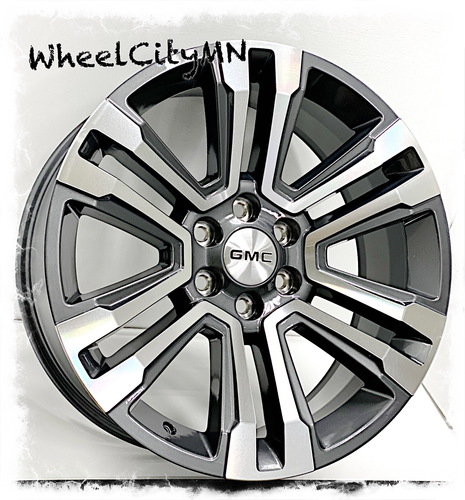 22" gunmetal machine OE replica 5822 rims fits 2022 GMC Sierra Denali ...