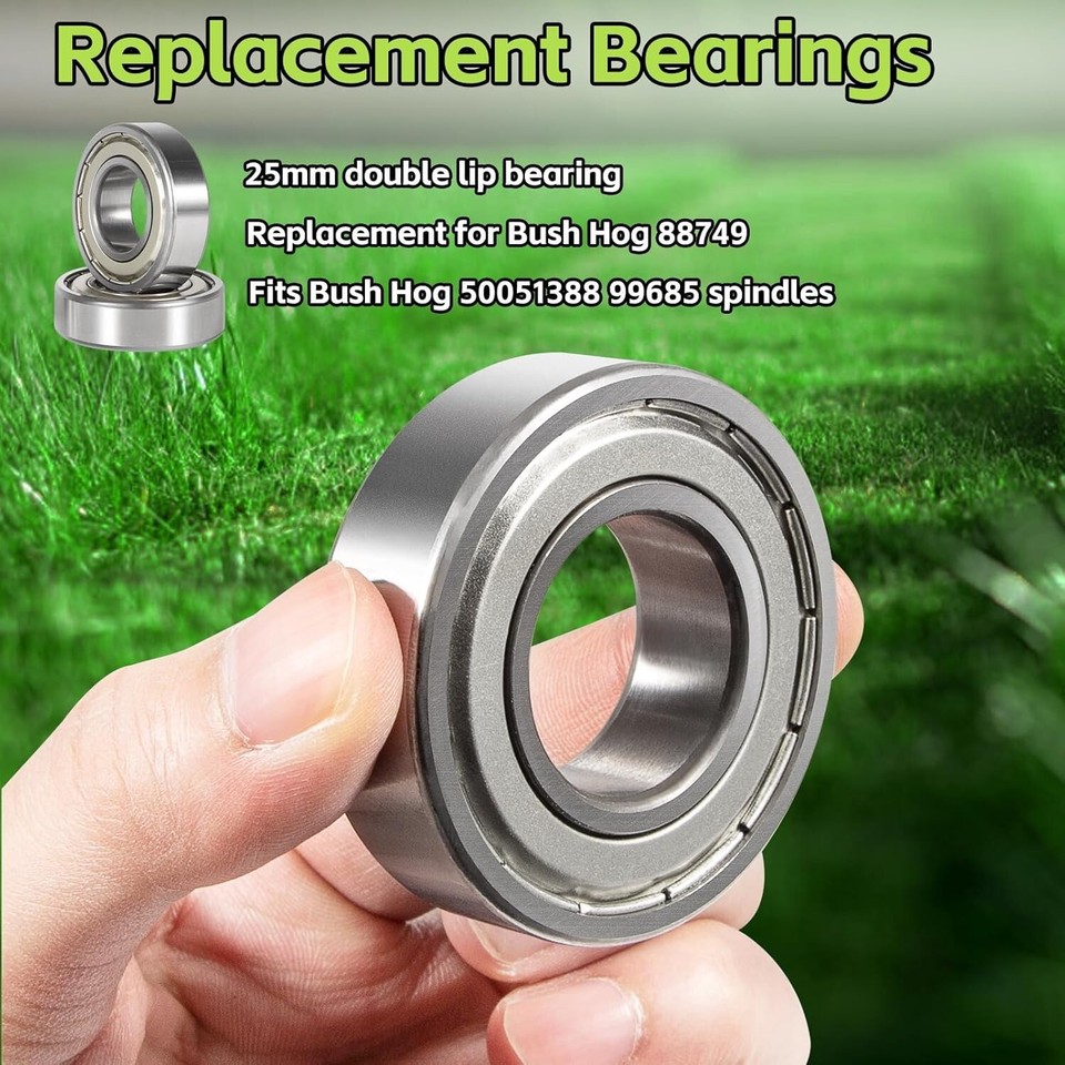 3pcs Bearings and Spindle Shaft Kit for Bush Hog 88749 50051387 ...