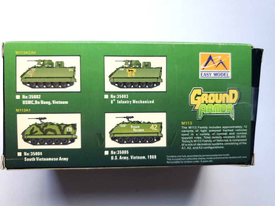 Easy Model 1:72 M113A1/ACAV Platinum Collectible Tank Modern Ground ...