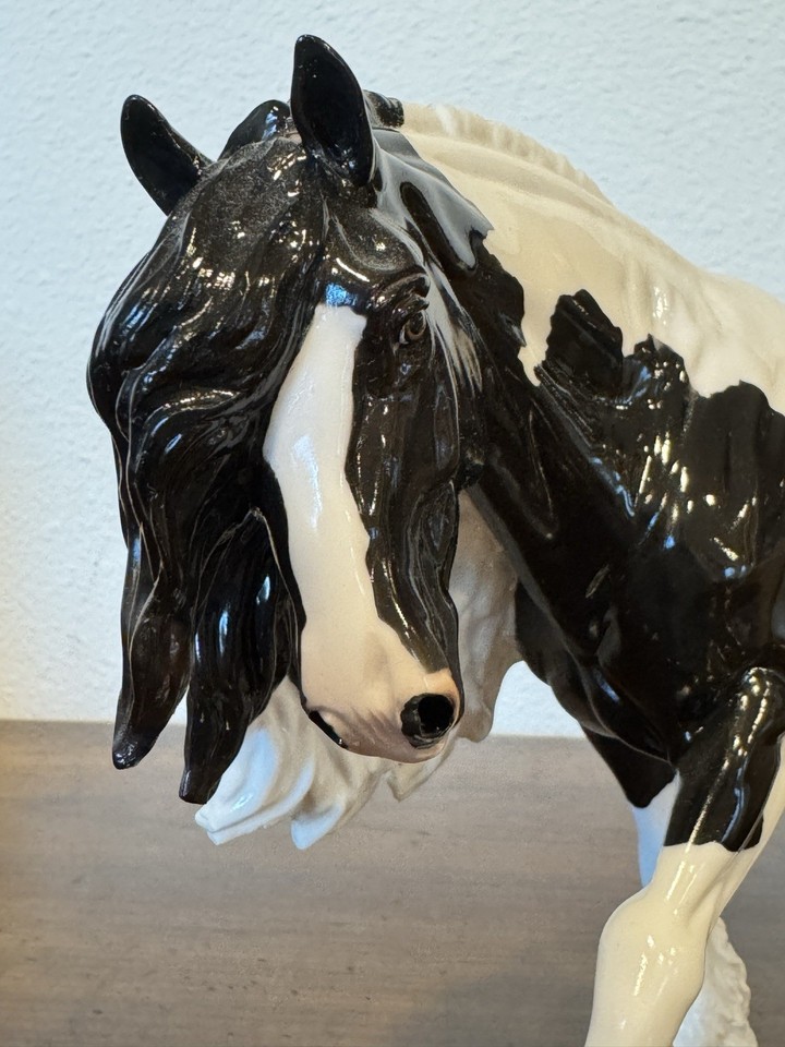 Peter Stone Irish Cob "Superstition" Glossy Black and White Pinto | eBay