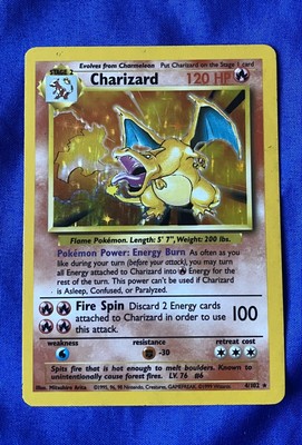 Pokémon TCG Charizard Base Set 4/102 Holo Unlimited Holo Rare | 1995 | eBay